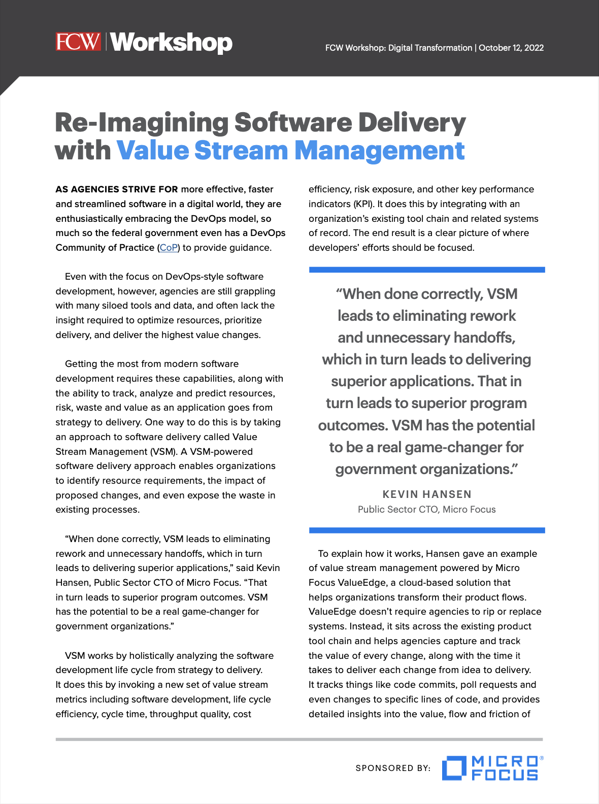 Re-Imagining Software Delivery with Value Stream Management